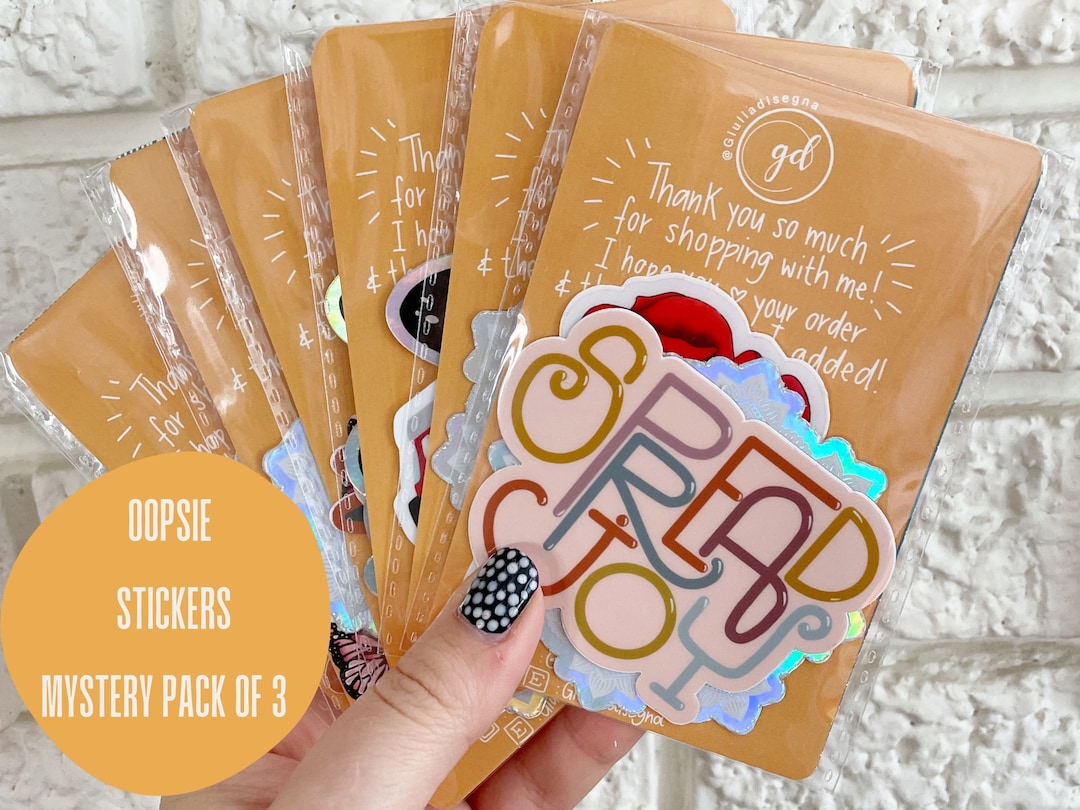 Oopsie Sticker Packs of 3 Designs, Surprise Sticker Pack of Our Not ...