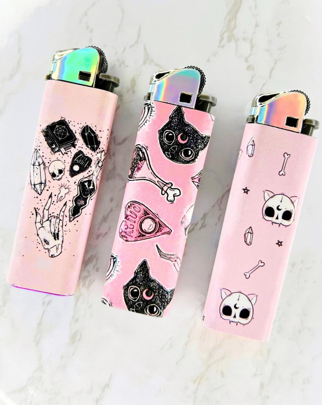 Pink Soft Gothic Lighter Set - Etsy
