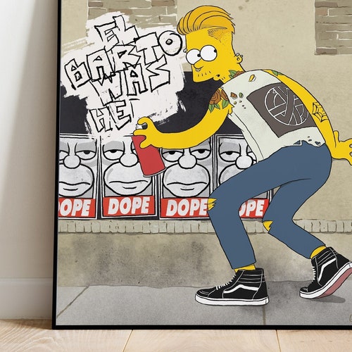 El Barto Print // Punk Bart Simpson Fan Art X OBEY // 11x14 - Etsy