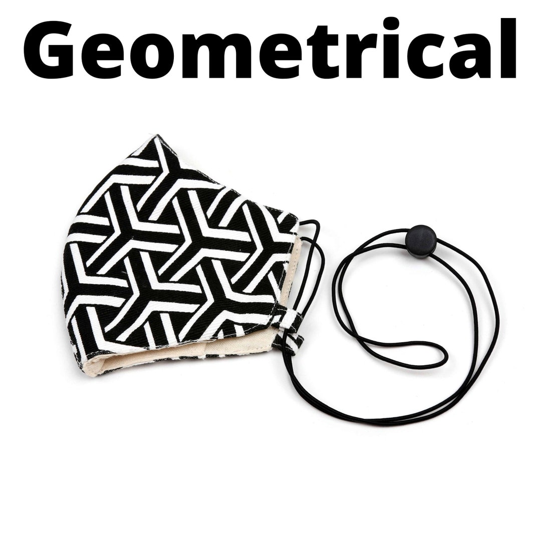 Geometric Face Mask With Filter Pocket Reusable Face Mask - Etsy