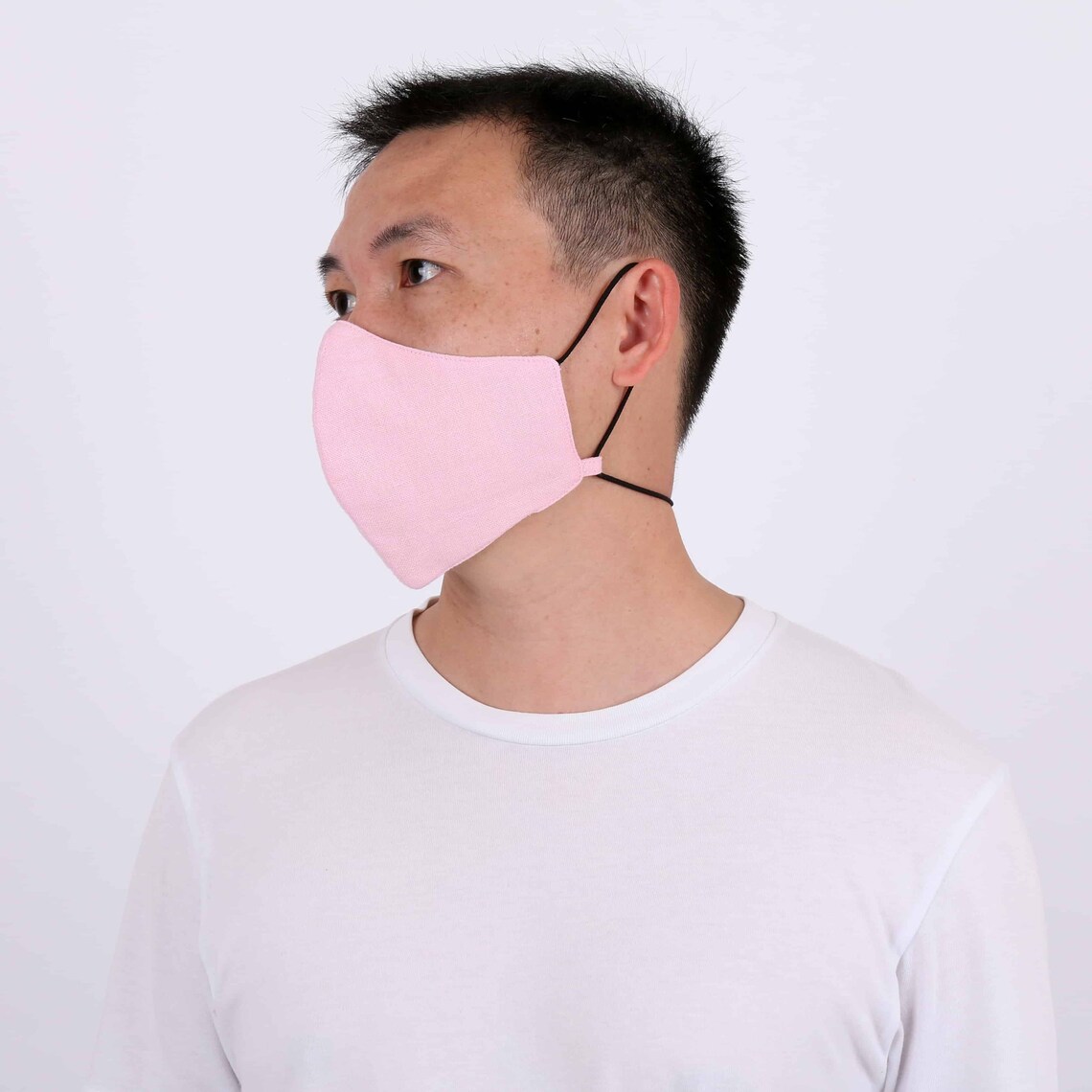Máscara facial rosa reutilizable 100% algodón bolsillo para | Etsy