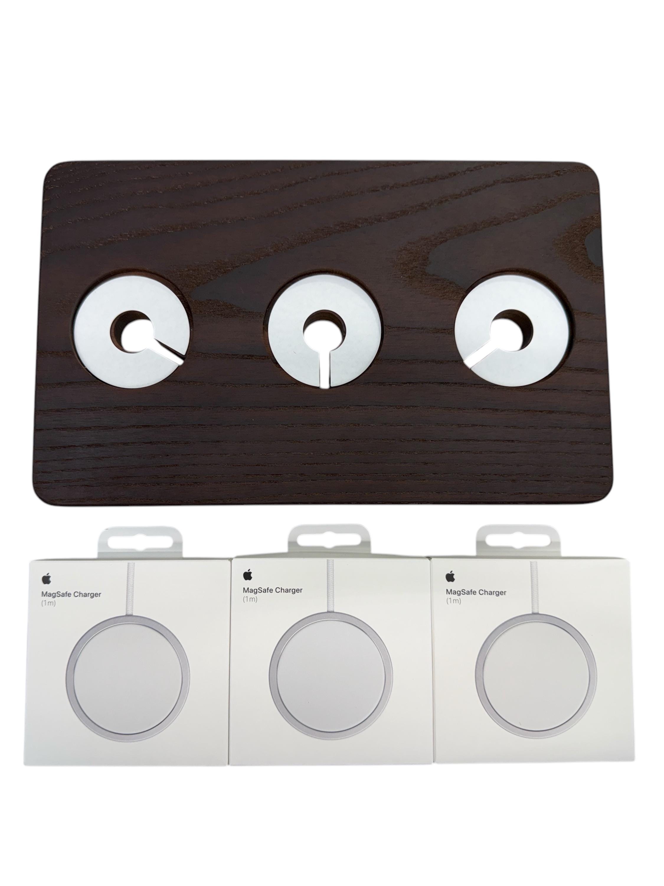 Triple Magsafe Charging Station: Solid Wood iPhone & Android Dock - Etsy