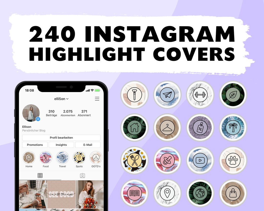 Instagram Story Highlight Covers Pack 240 Mixed Covers 24 - Etsy.de