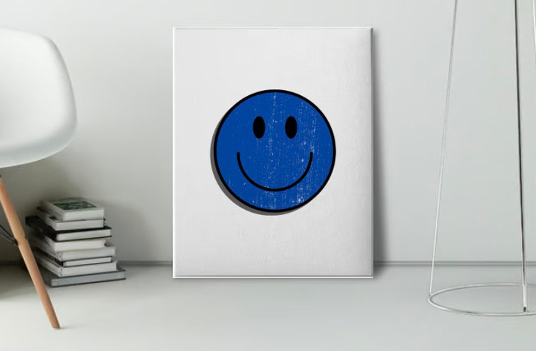 Smiley Face Wall Decor, Royal Blue Smiley Face - Etsy