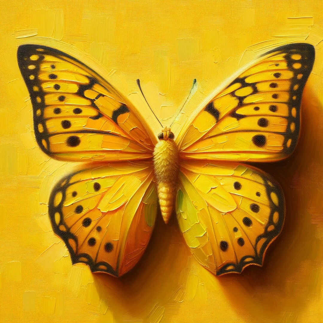 80 X 80 Cm, Large Yellow Butterfly, Original Painting - Etsy