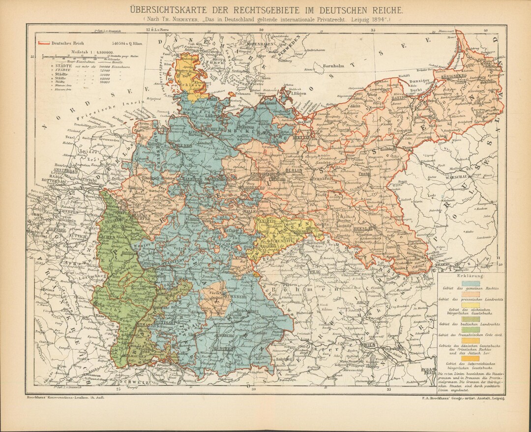 Overview Map of the Legal Territories in the German Reich. Scale 1: ...