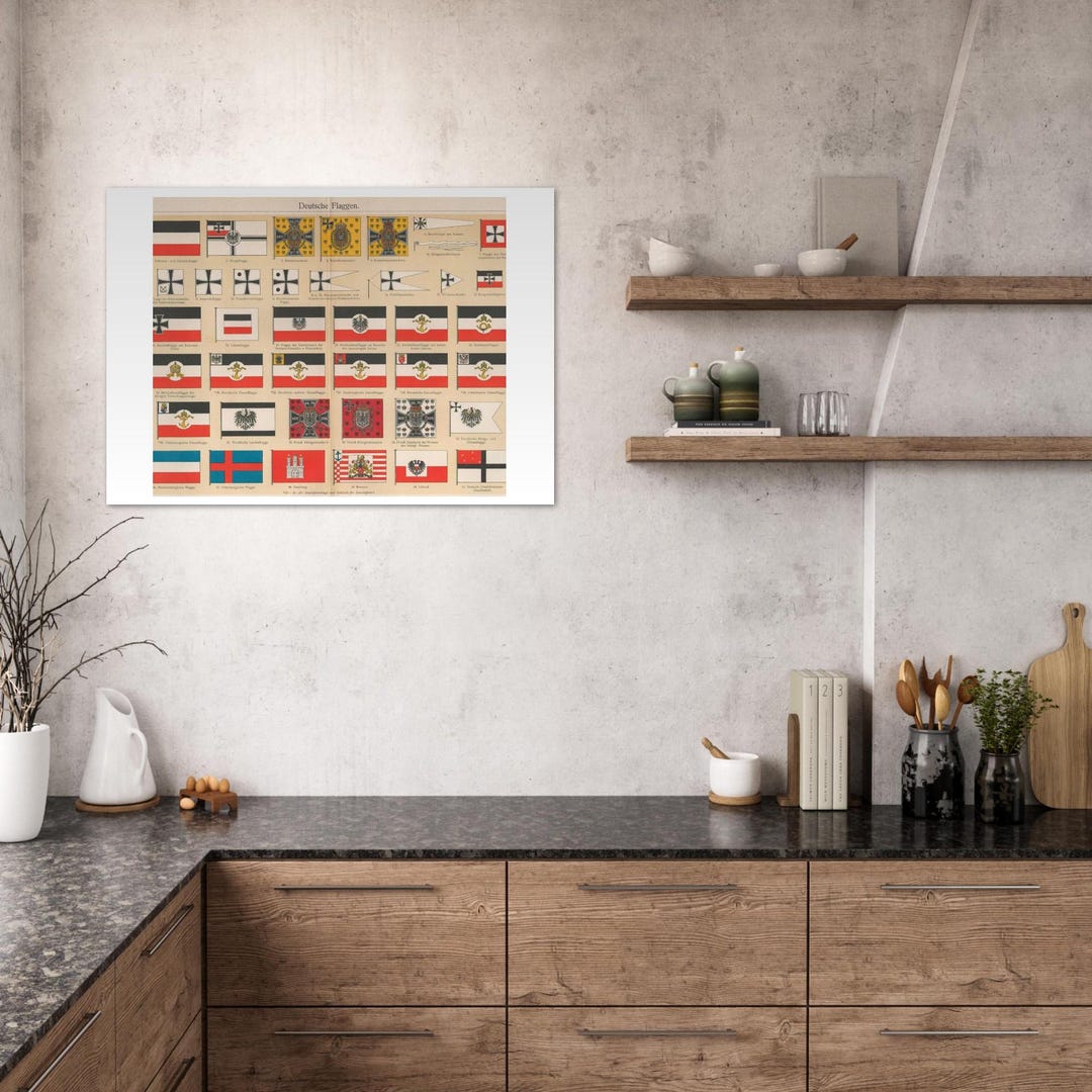 German Flags 1904 Poster - Facsimile Art Print in Luxurious Design - Etsy