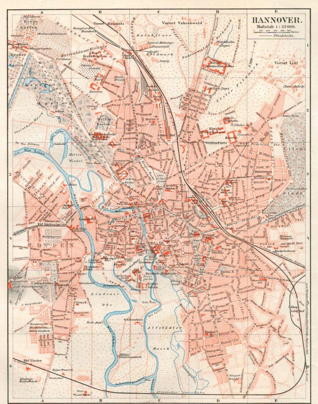 Hanover, Historical City Map From 1892 – Digital Download, Vintage Map ...