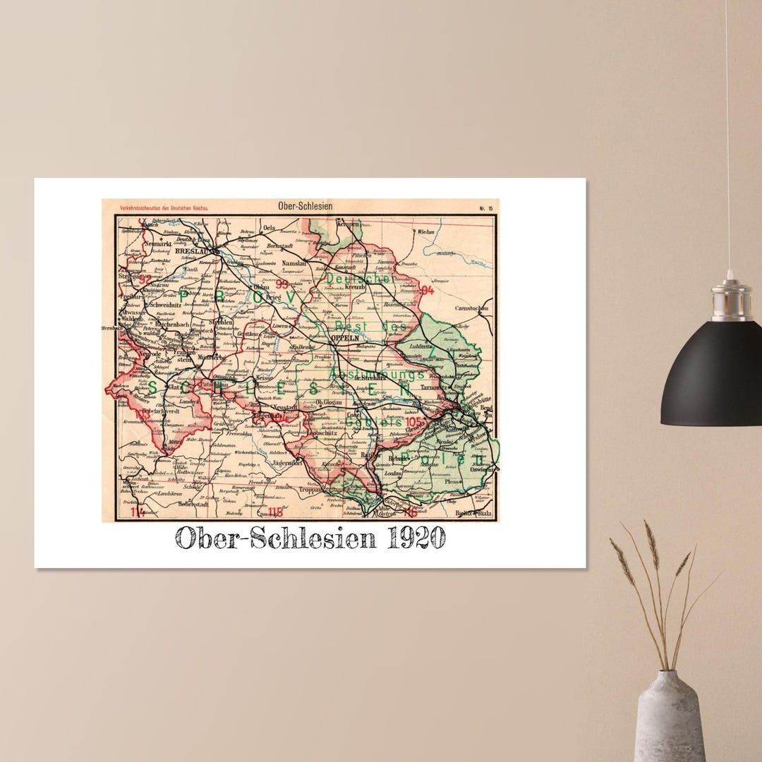 Vintage Upper Silesia Map 1920 | Matte Posters | Perfect Wall Art for ...