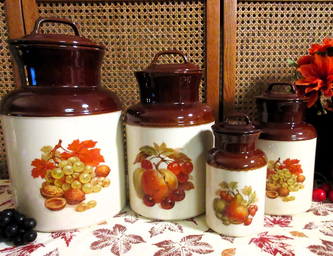 VINTAGE CANISTER SET, 4 Sizes, Mccoy Pottery Comp, 12", Ceramic, Milk ...