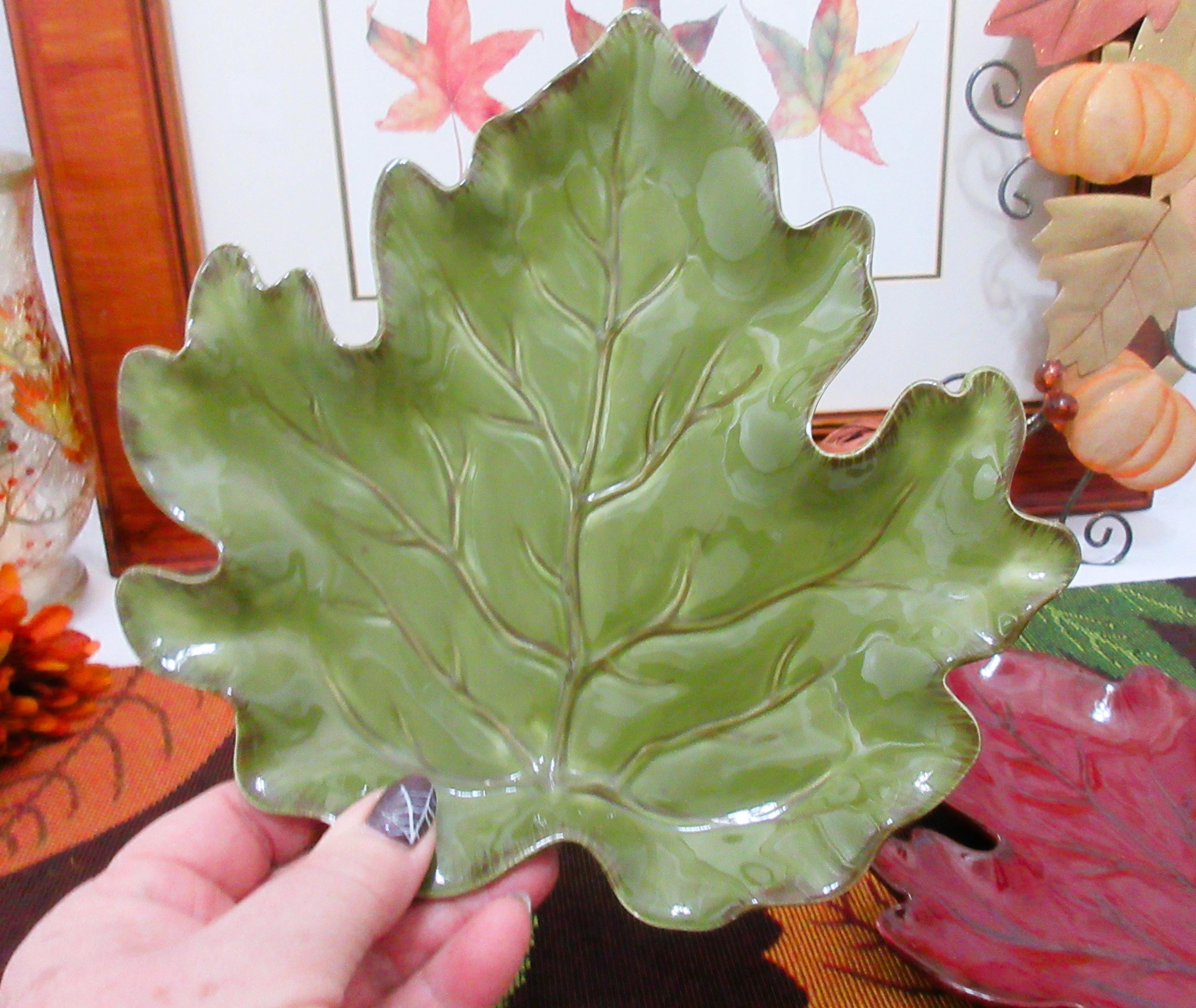 Harry & David Maple Leaf Dishes, Ceramic, Handmade, 9" Set of 2/ - Etsy