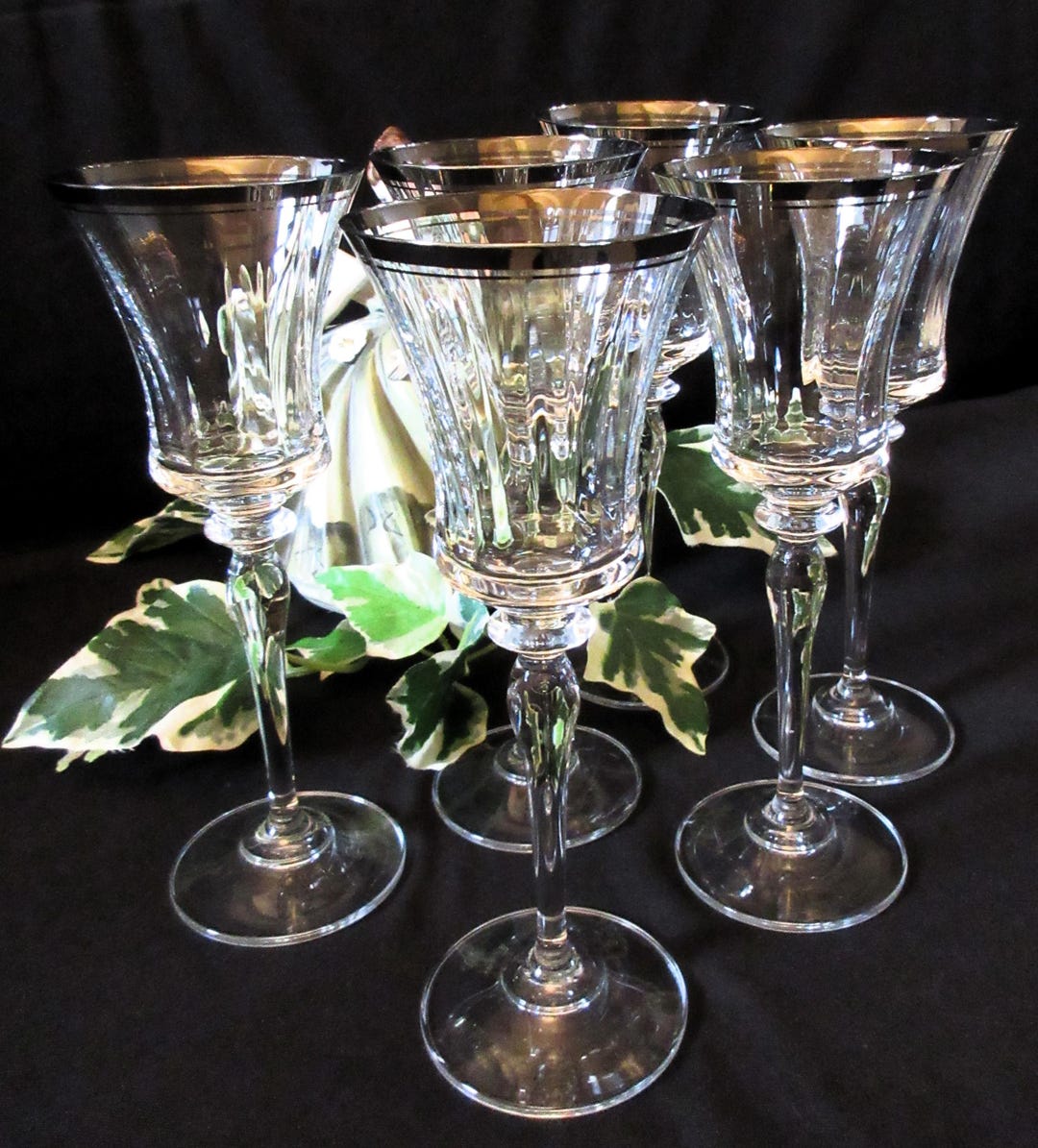 STUNNING CRYSTA WINE Goblets, 6 , Mikasa, Elegant, "jamestown", 8 3/4 ...