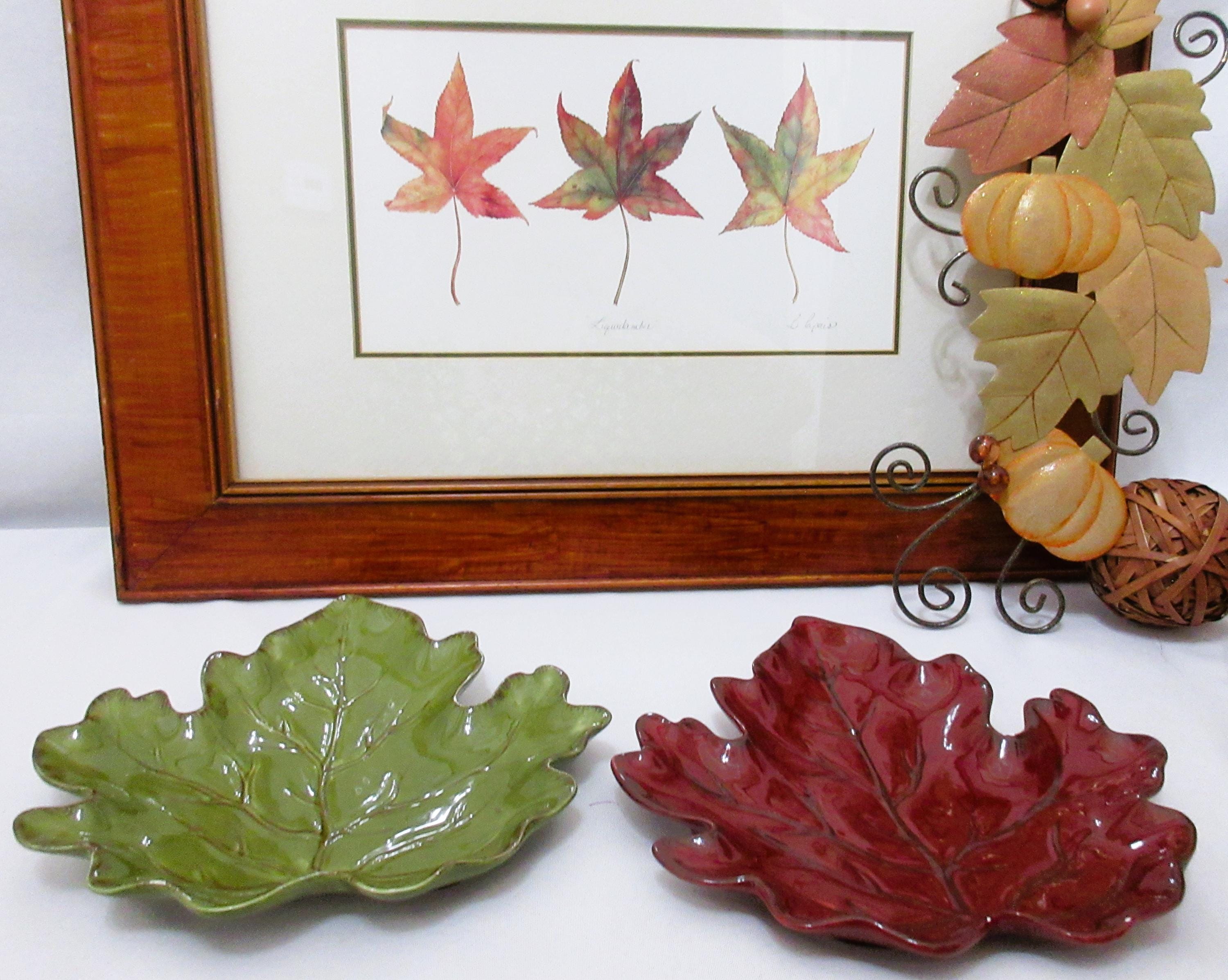 Harry & David Maple Leaf Dishes, Ceramic, Handmade, 9" Set of 2/ - Etsy