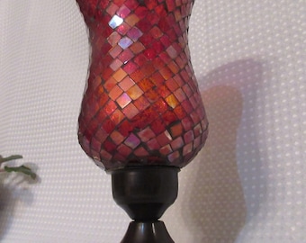Red Glass Hurricane - Etsy