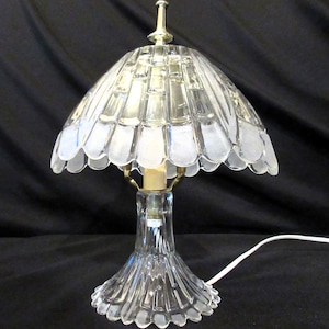 CRYSTAL TABLE LAMP, 12, Vintage, Art Deco, Boudoir, Rectangle Cut Shade ...