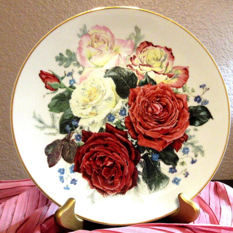 Franklin Mint Rose Plates - Etsy