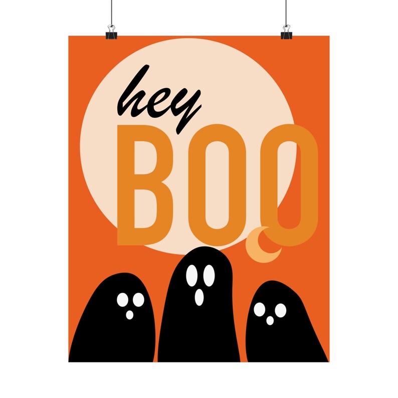 Hey Boo Poster - Etsy