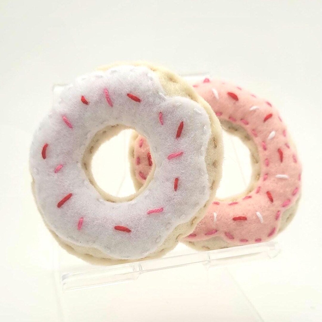 Felt Doughnut Cat Toy Hand-sewn With Cat Nip - Etsy