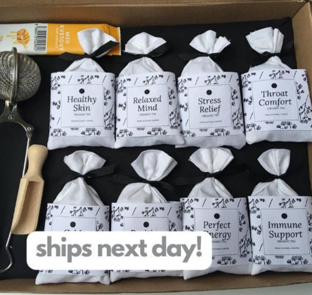 Tea Gift Set/tea Gift Box/christmas Gift Present/white/organic Tea Box ...