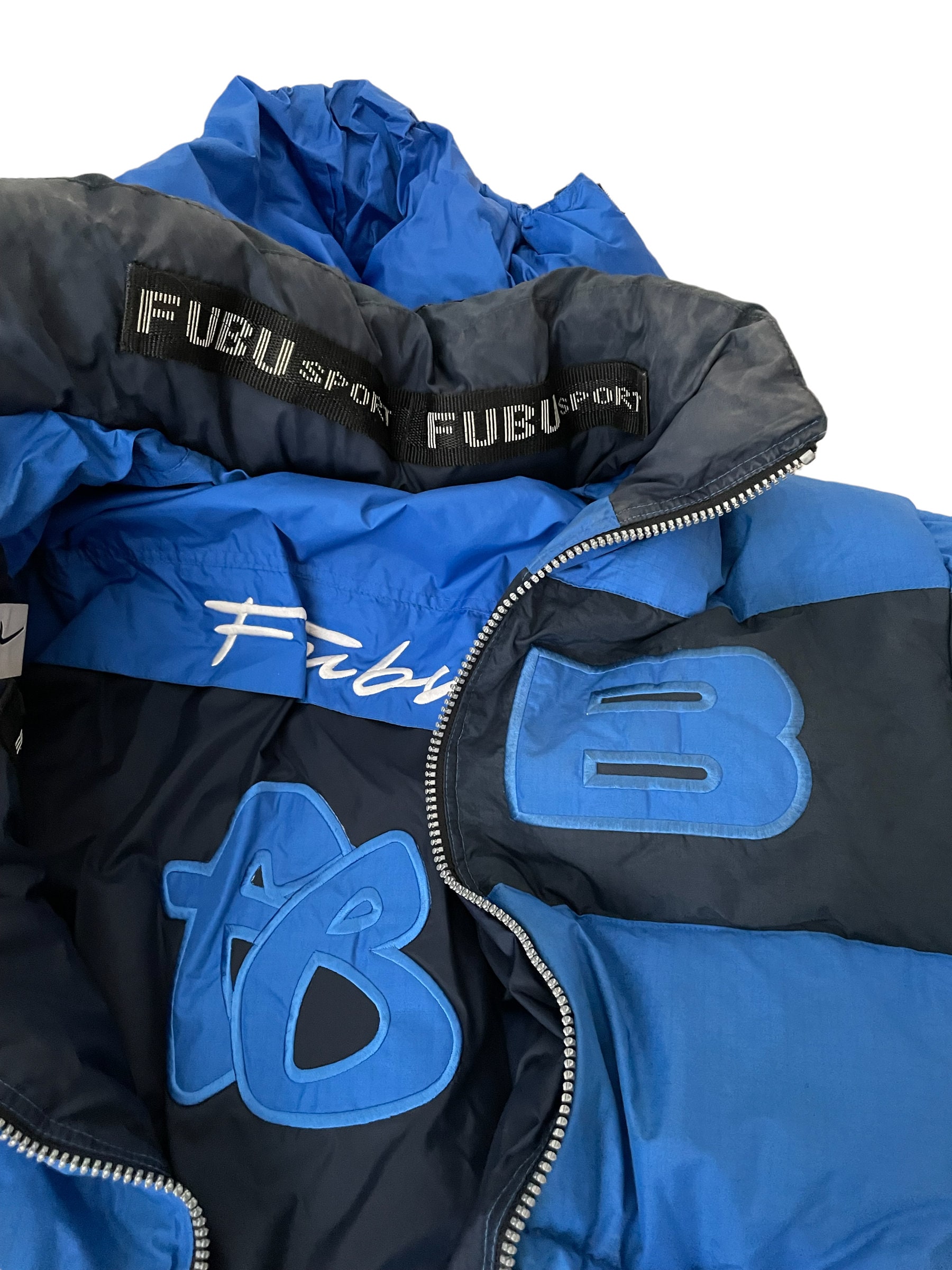 VINTAGE Ultra Rare Fubu Puffer Winter Jacket Hip Hop Rap Fullzip Blue ...