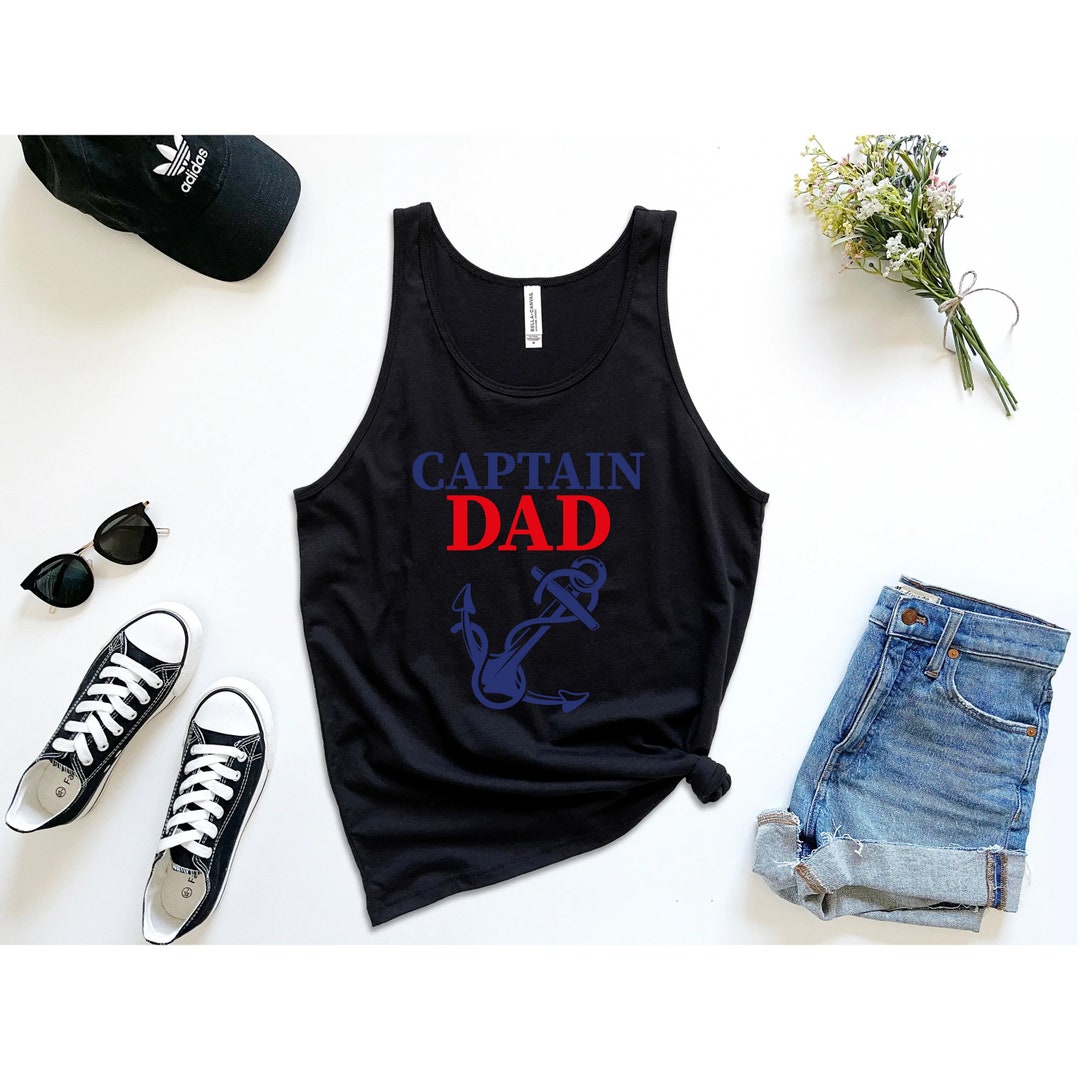 Captain DAD TANK Top Father's Day Gift Dad Birthday Gift Boating Dad - Etsy