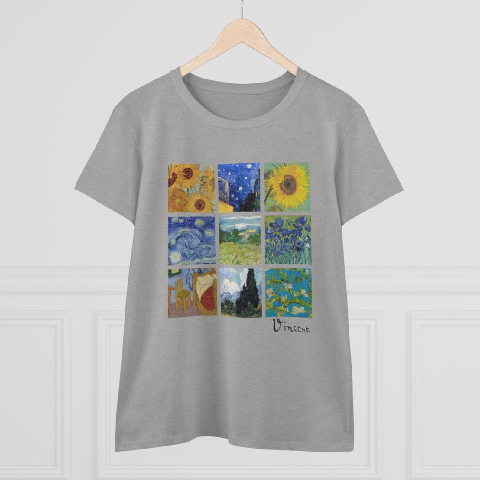 Van Gogh Womens Tshirt Collage Art Gift Vincent Van Gogh Fine Art Shirt ...