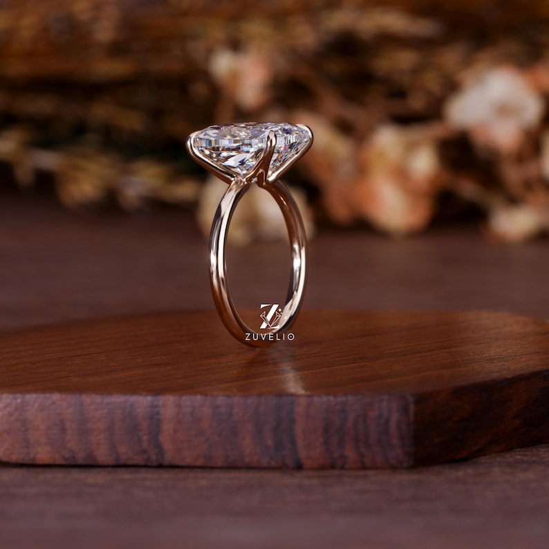 Cushion Cut Lab Diamond Engagement Ring – Rose Gold, 4-claw Prong - Etsy UK