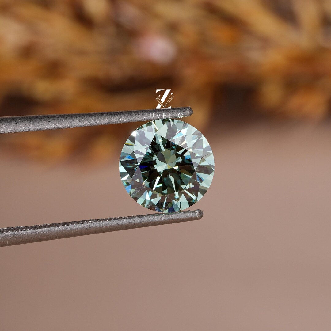 Fancy Vivid Blue Green Lab Grown Diamond Round Cut Loose Stone IGI ...