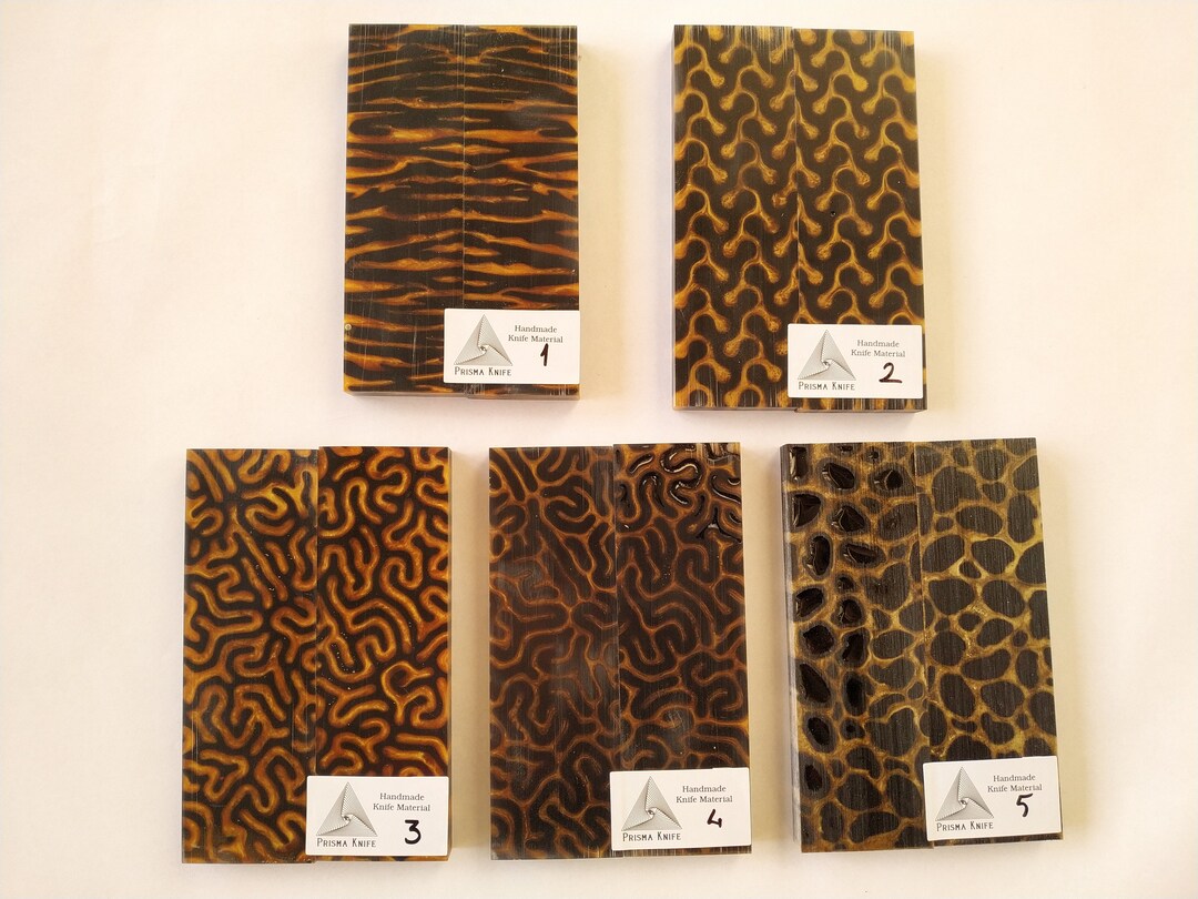 Epoxy Knife Handles | Leopard - Tiger - Brain Knife Scales | Hex Knife ...