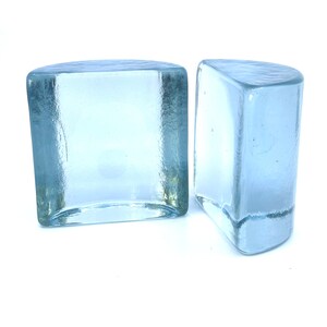 Blenko Glass Half Moon Bookends Light Blue Wayne Husted Mid Century ...
