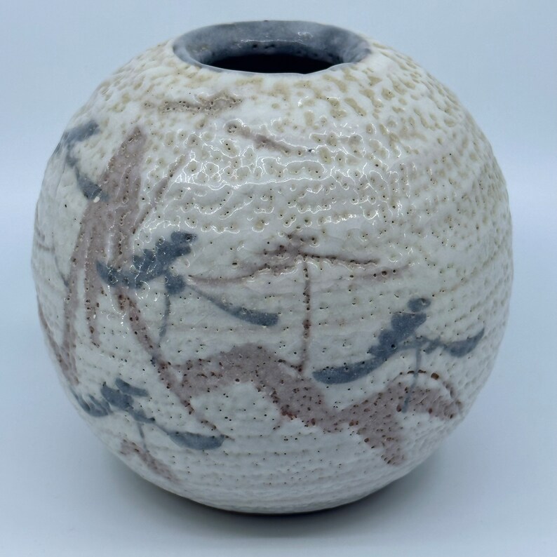 Vintage Shino Original Japanese Pottery 5.5” Mountain Scene Vase - Etsy