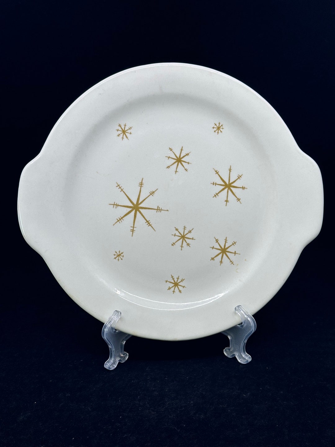 Royal China Star Glow Underglaze Cake Plate With Handles 60’s - Etsy