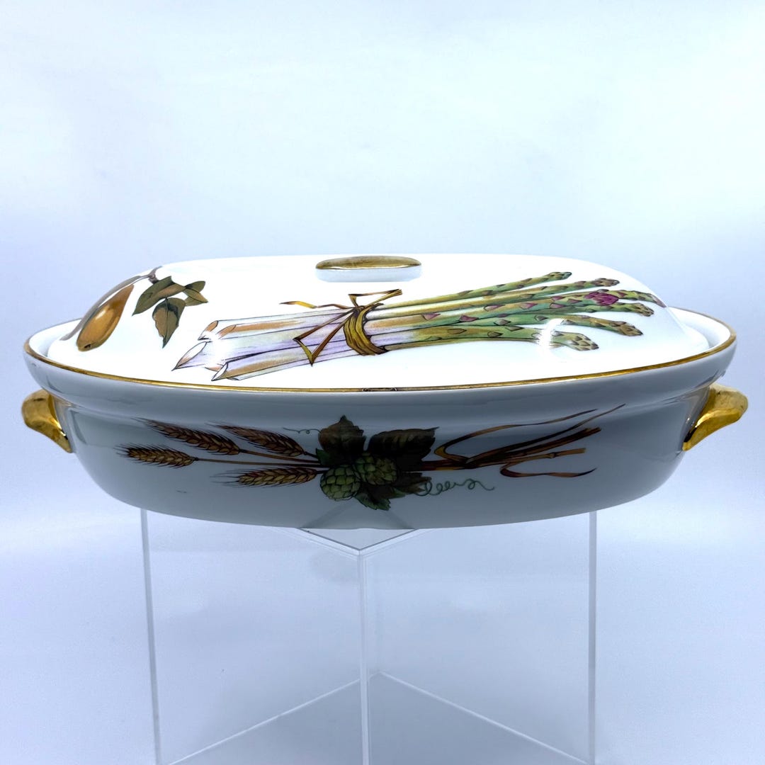 Royal Worcester Evesham Casserole Dish With Lid Gold Edge Shape 21 Size ...