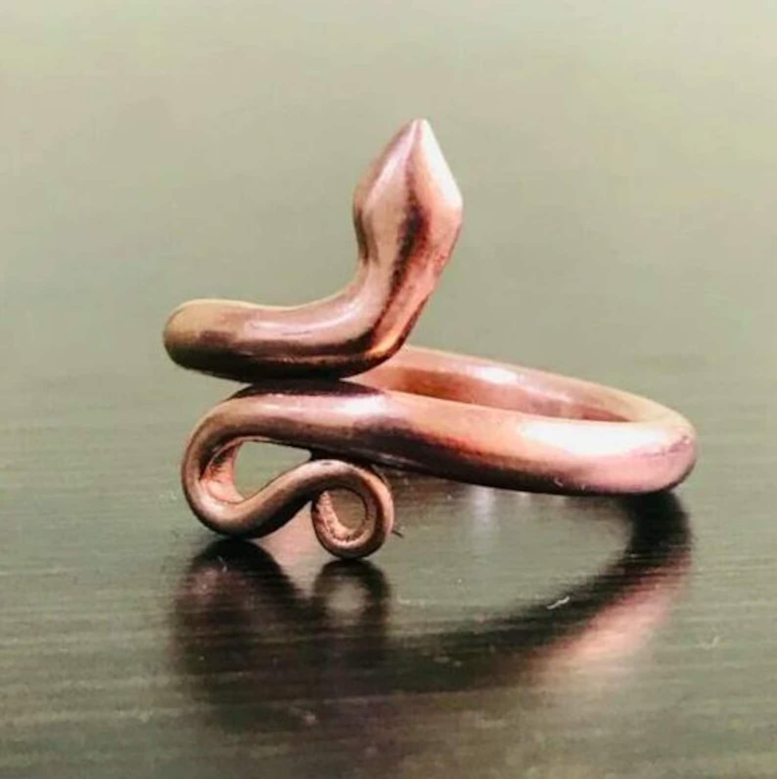 Handmade Solid Copper Snake Ring Adjustable Yoga Meditation - Etsy