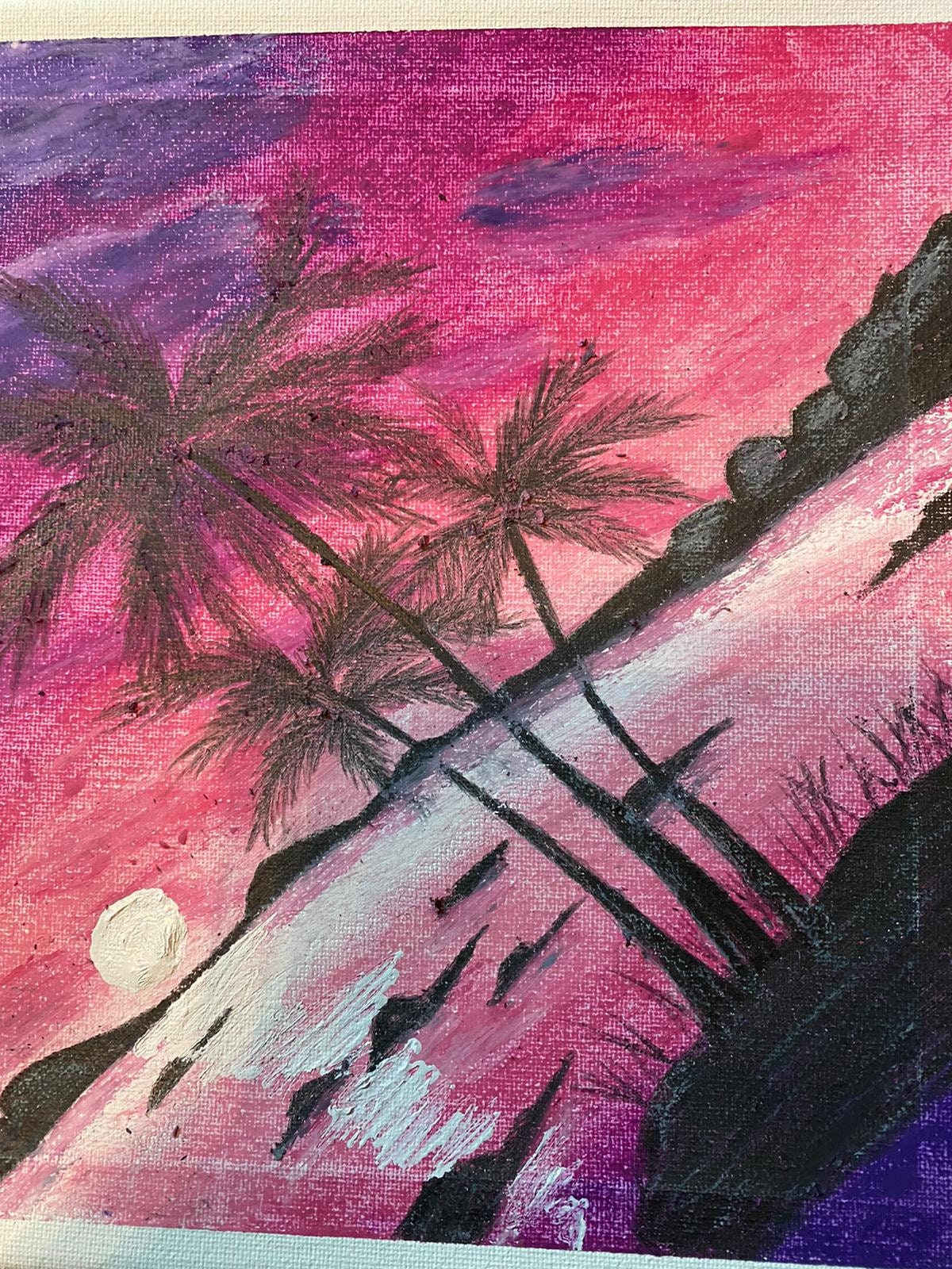 Palm Tree at Sunset - Etsy
