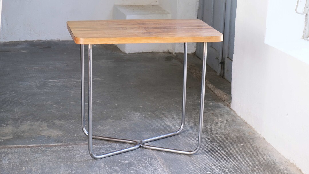Bauhaus Side Table / Tubular Steel Conference Table With Loop Feet - Etsy