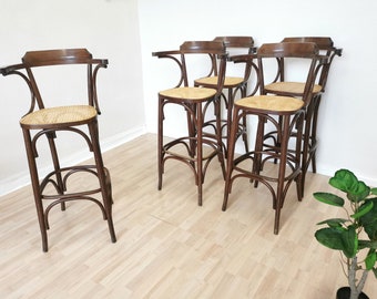 Vintage Stools FMG for Thonet Bentwood High Chairs Set of 2 1970s - Etsy