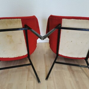 1 of 2 Mid-century Modern Armchairs / Alvin Lustig Style / Red Fabric ...