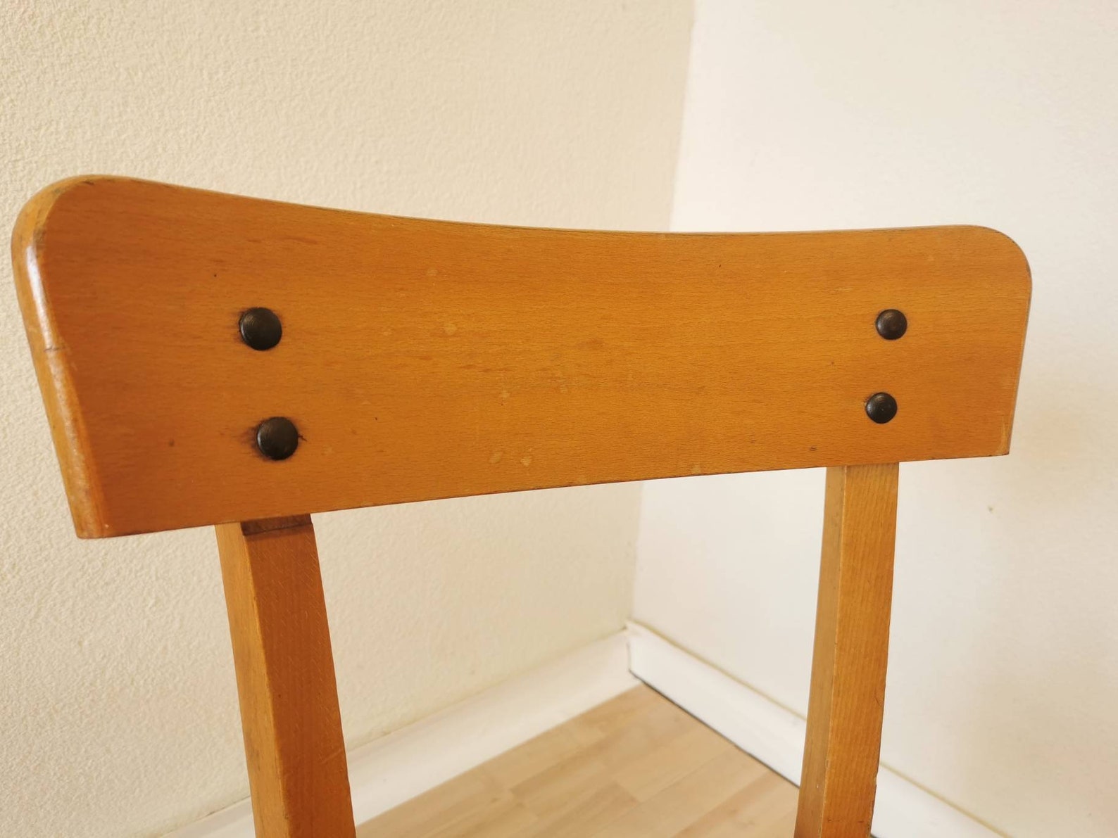 Vintage Wooden Dining Chair: 1970s Yugoslavia, Farmhouse Bistro Style ...