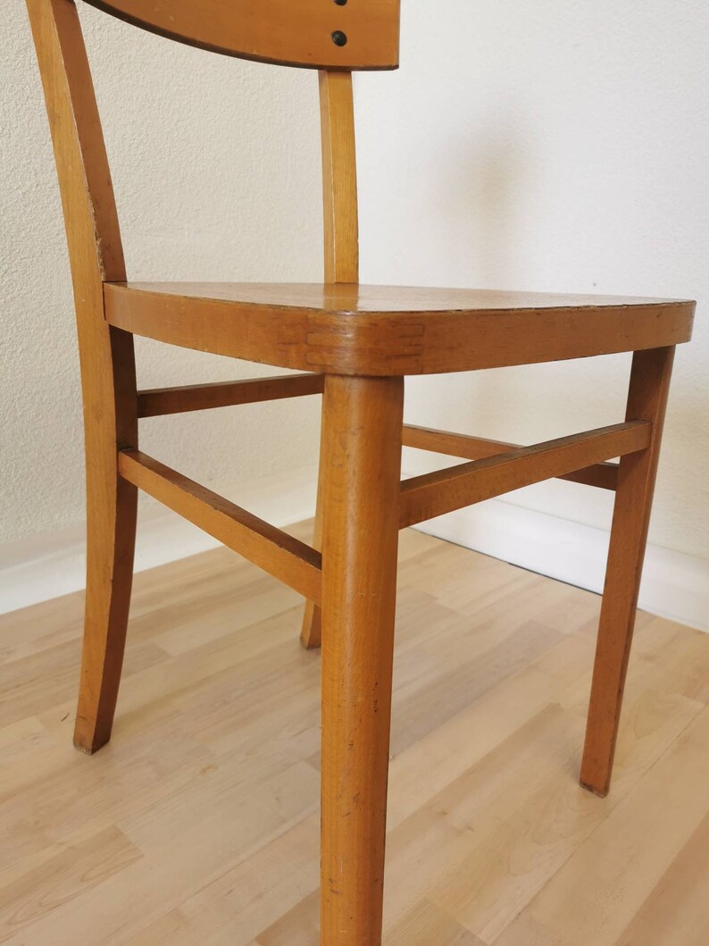 Vintage Wooden Dining Chair: 1970s Yugoslavia, Farmhouse Bistro Style ...