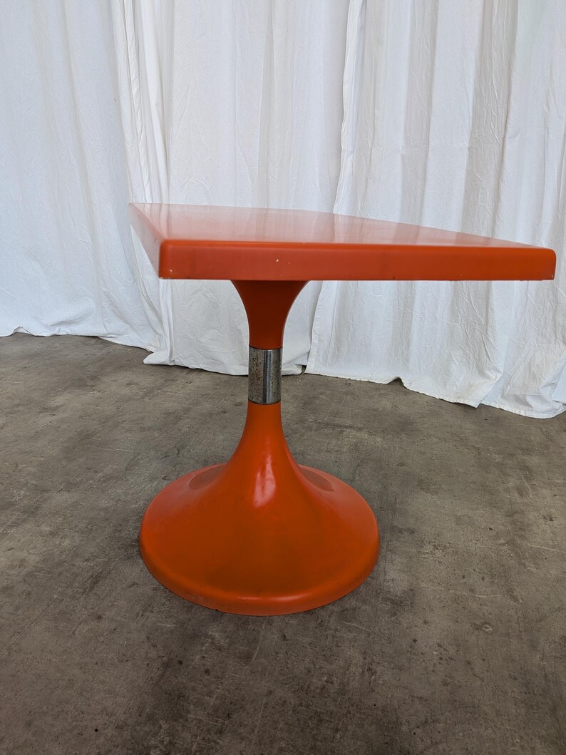 Vintage Orange Pedestal Table by Finžgar & Zorman for Meblo Yugoslavia ...