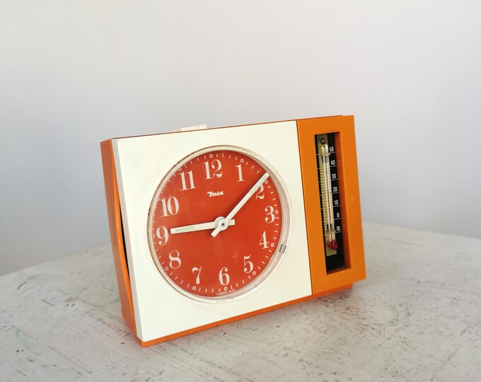 Vintage Alarm Clock With Thermometer / INSA Yugoslavia 1970s / Space ...