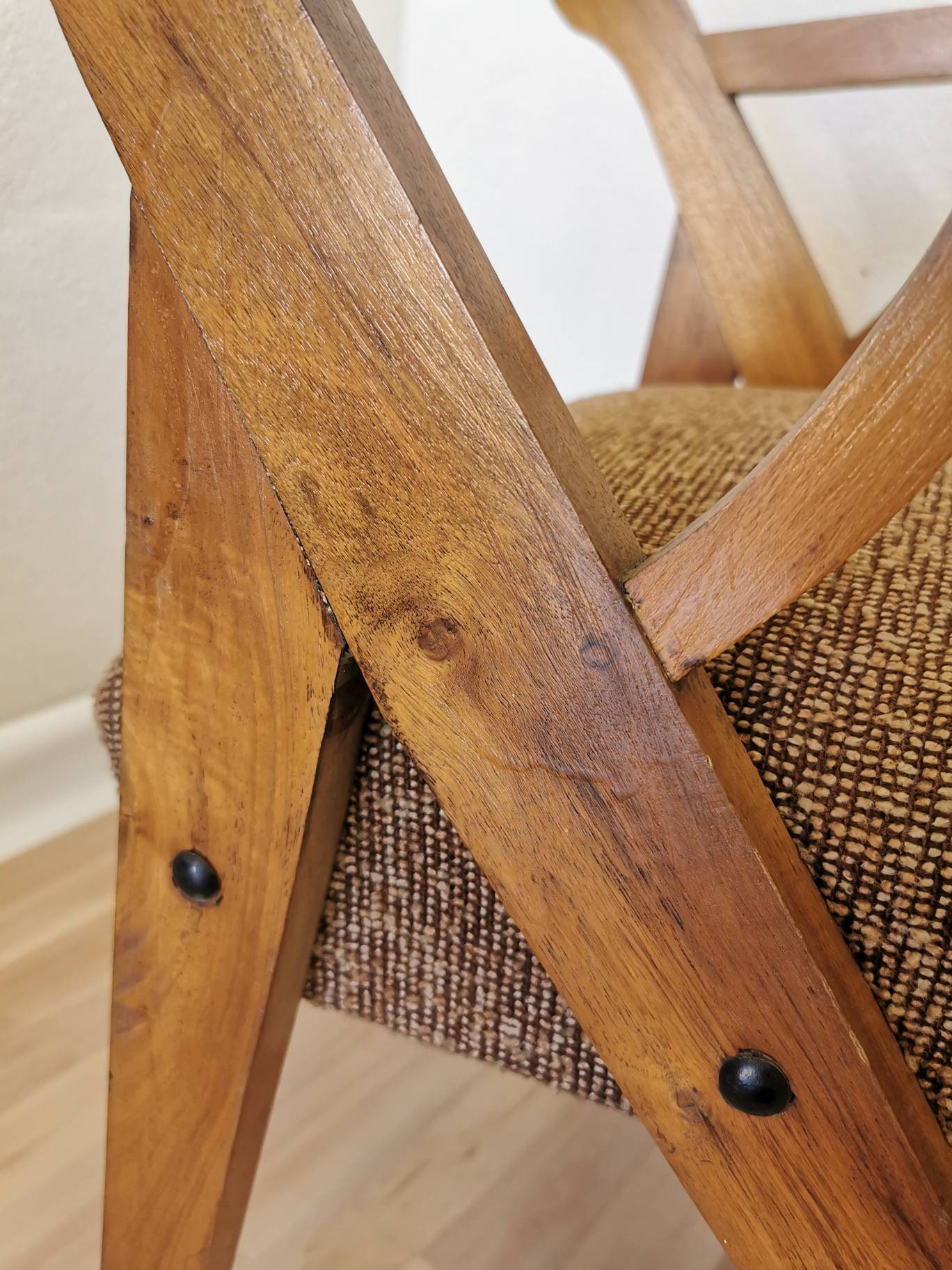 Set of 2 Vintage Wooden Armchairs With Springs / Made in - Etsy