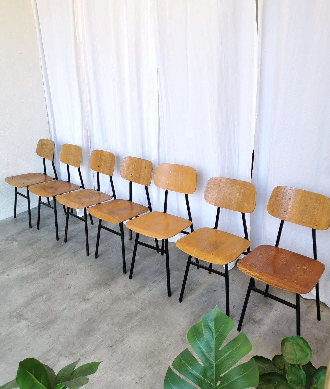 Vintage Stol Kamnik School Chairs (set of 7), 1970s Yugoslavian Mid ...