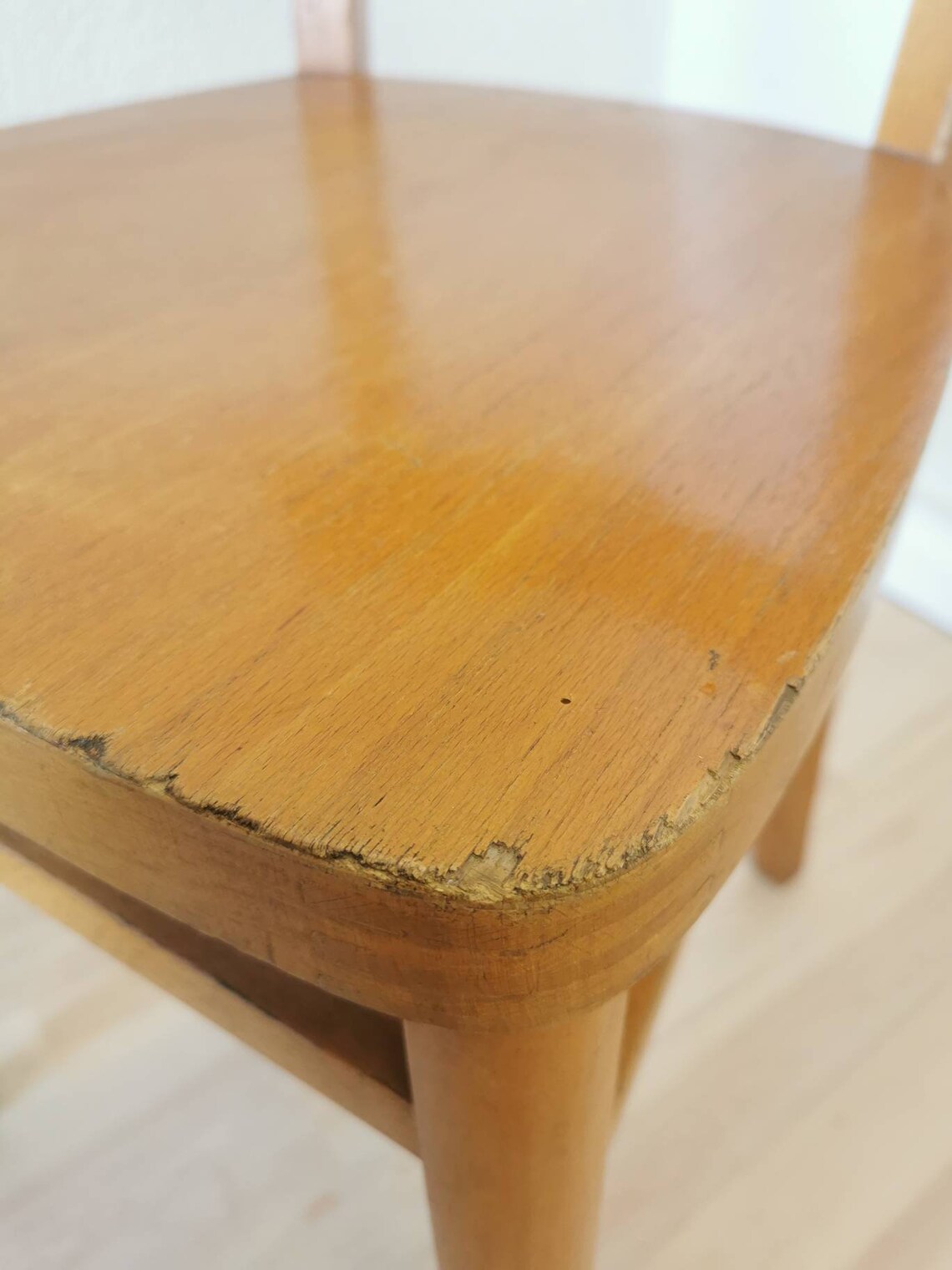 Vintage Wooden Dining Chair: 1970s Yugoslavia, Farmhouse Bistro Style ...