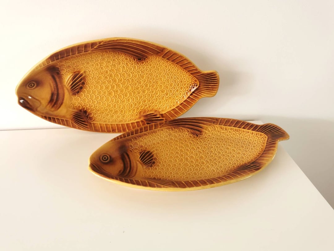 1 of 2 Vintage Fish Serving Plates / Mid-century Tablewear / Made by ...