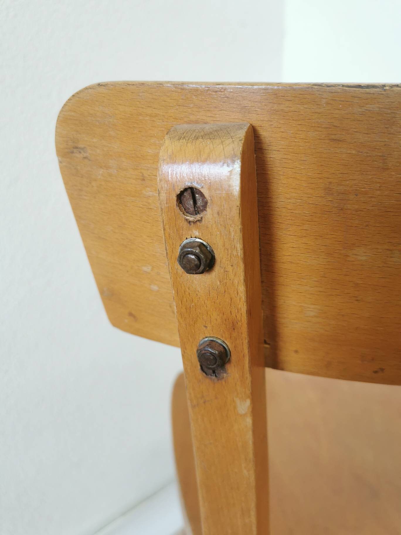 Vintage Wooden Dining Chair: 1970s Yugoslavia, Farmhouse Bistro Style ...