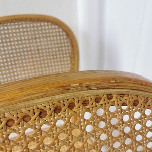 SET of 3 Vintage Wooden Dine Chairs With Cane Seat and Cane Backrest ...