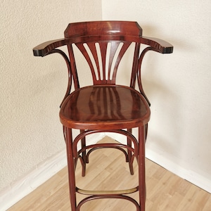 Vintage Wooden Bar High Chairs / Irish Pub Dine Chairs in Thonet Style ...