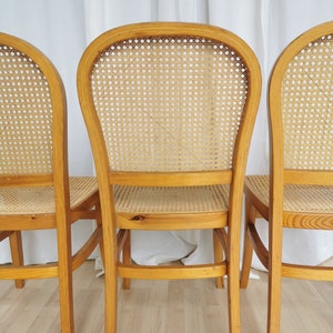 SET of 3 Vintage Wooden Dine Chairs With Cane Seat and Cane Backrest ...